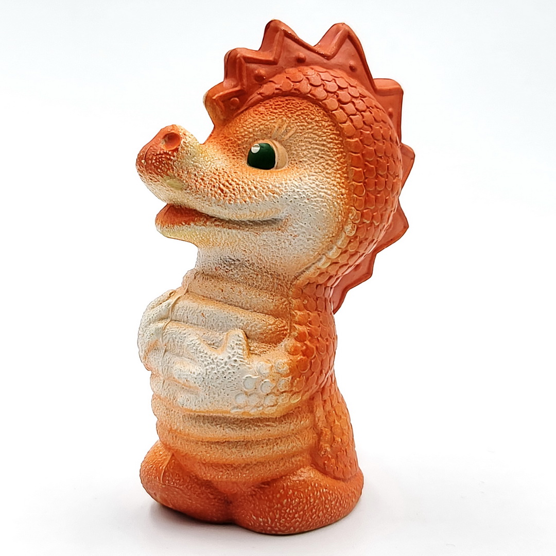 Vintage solid rubber toy little Dragon USSR 1980s | Inspire Uplift