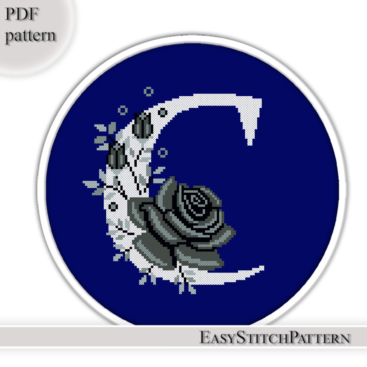 Monogram cross stitch Letter C cross stitch Beautiful roses - Inspire ...