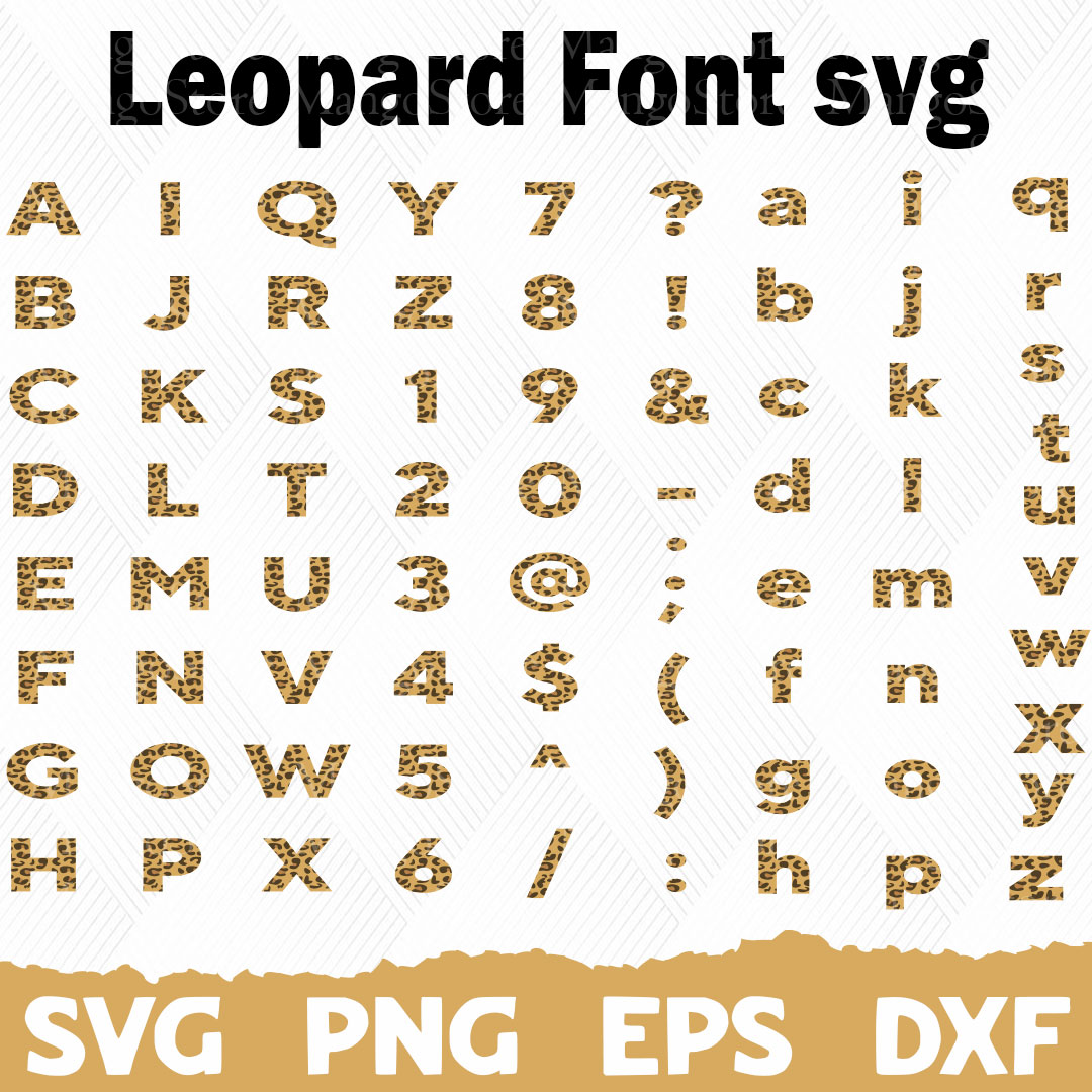 Leopard Font Svg, Font svg, Silhouette, Cricut Font, Bundle | Inspire ...
