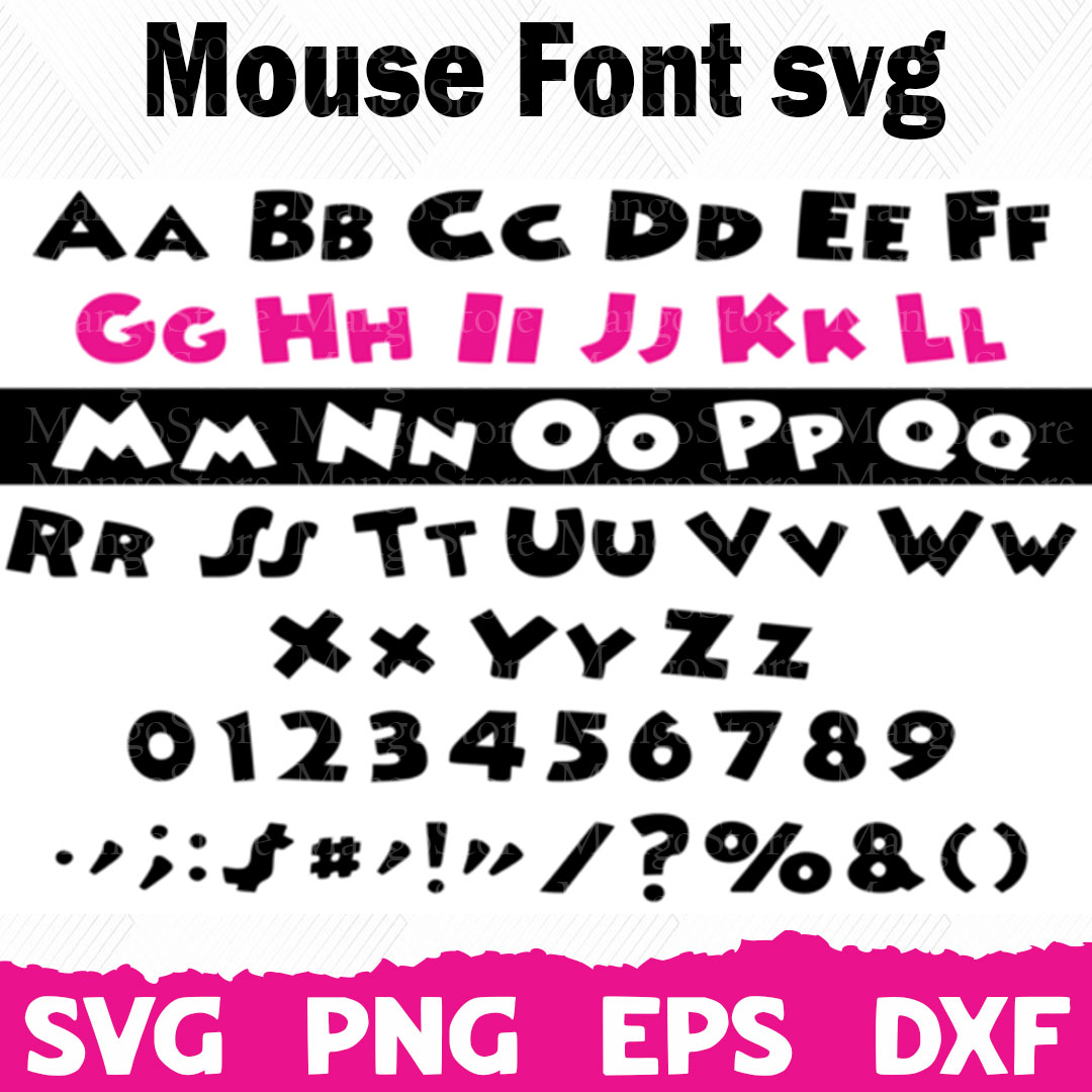 Mouse Font Svg, Font svg, Silhouette, Cricut Font, Bundle Fo | Inspire ...