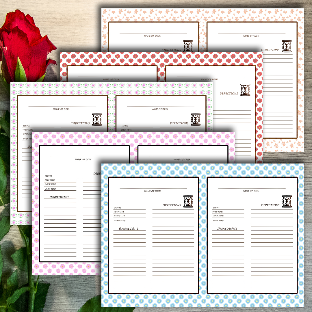 Digital kitchen recipe card template | Inspire Uplift