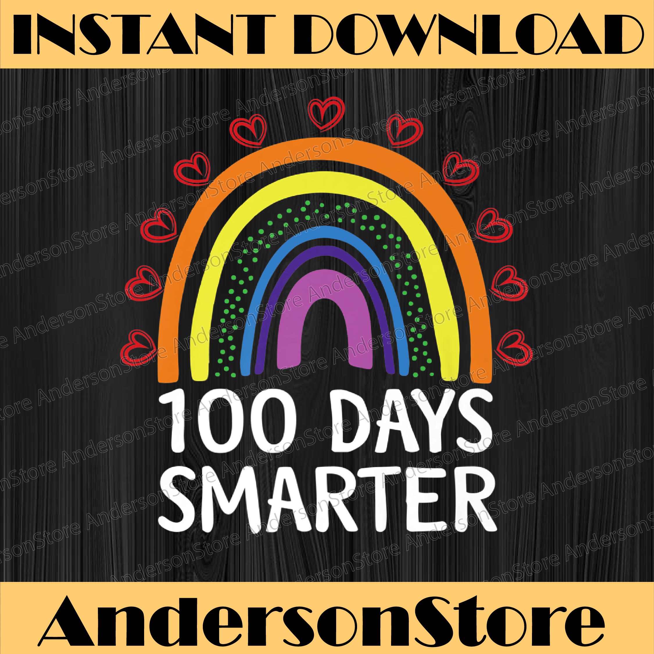 100th Day Of School Teacher 100 Days Smarter Rainbow PNG | Inspire Uplift