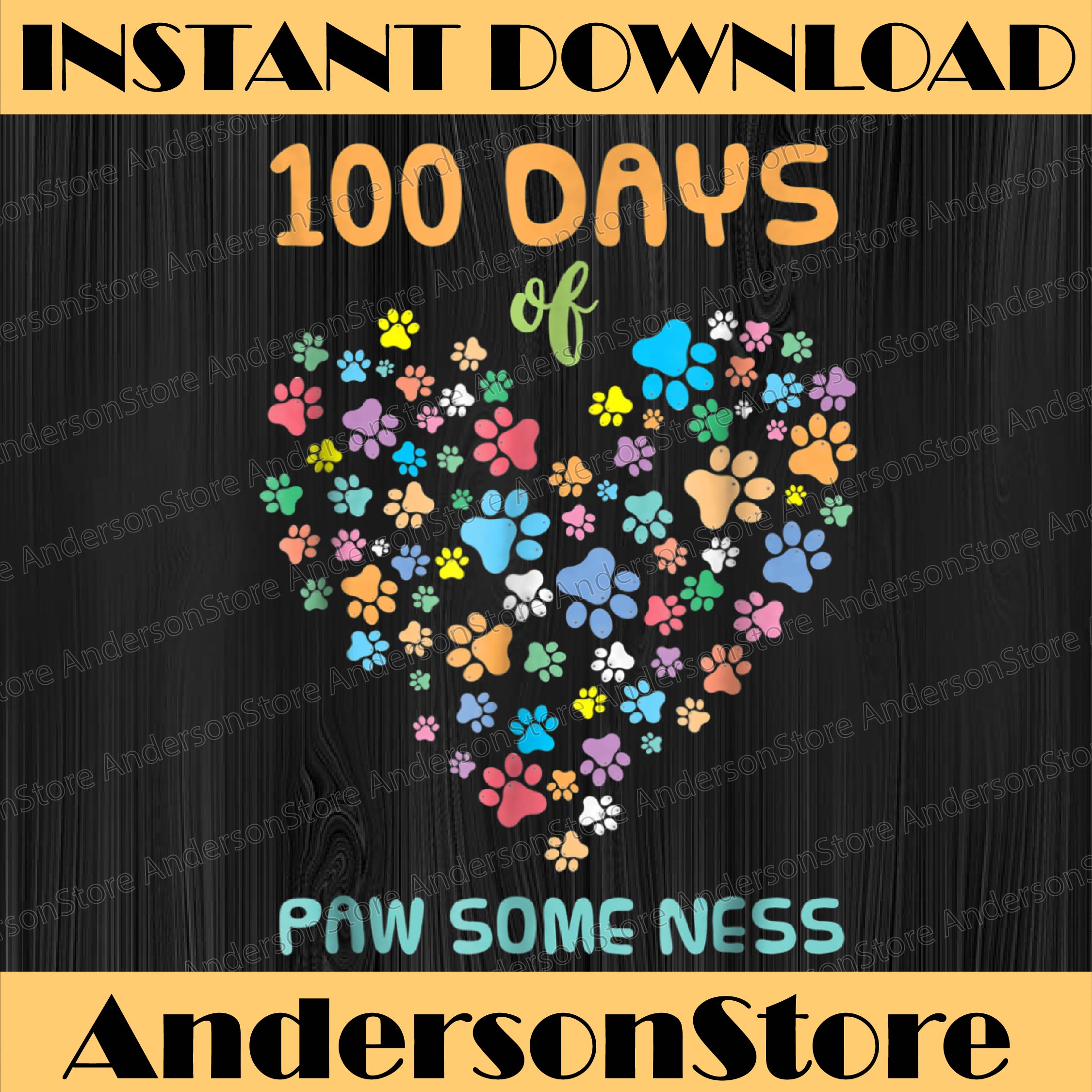 Dog Paw 100 Days of School Animal Funny PNG | Inspire Uplift