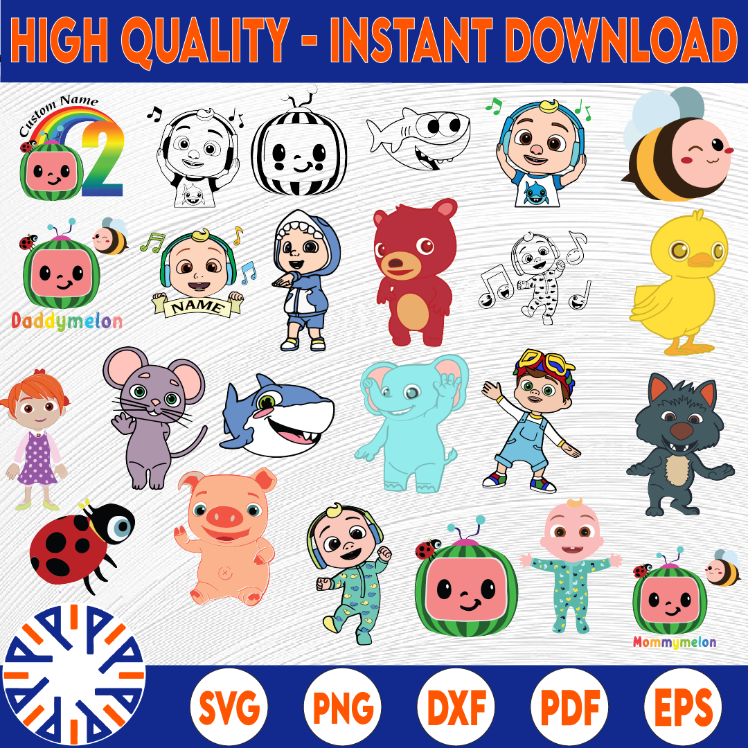 Bundle 24 files Cocomelon svg, Coco Melon svg, Cocomelon Bun | Inspire ...