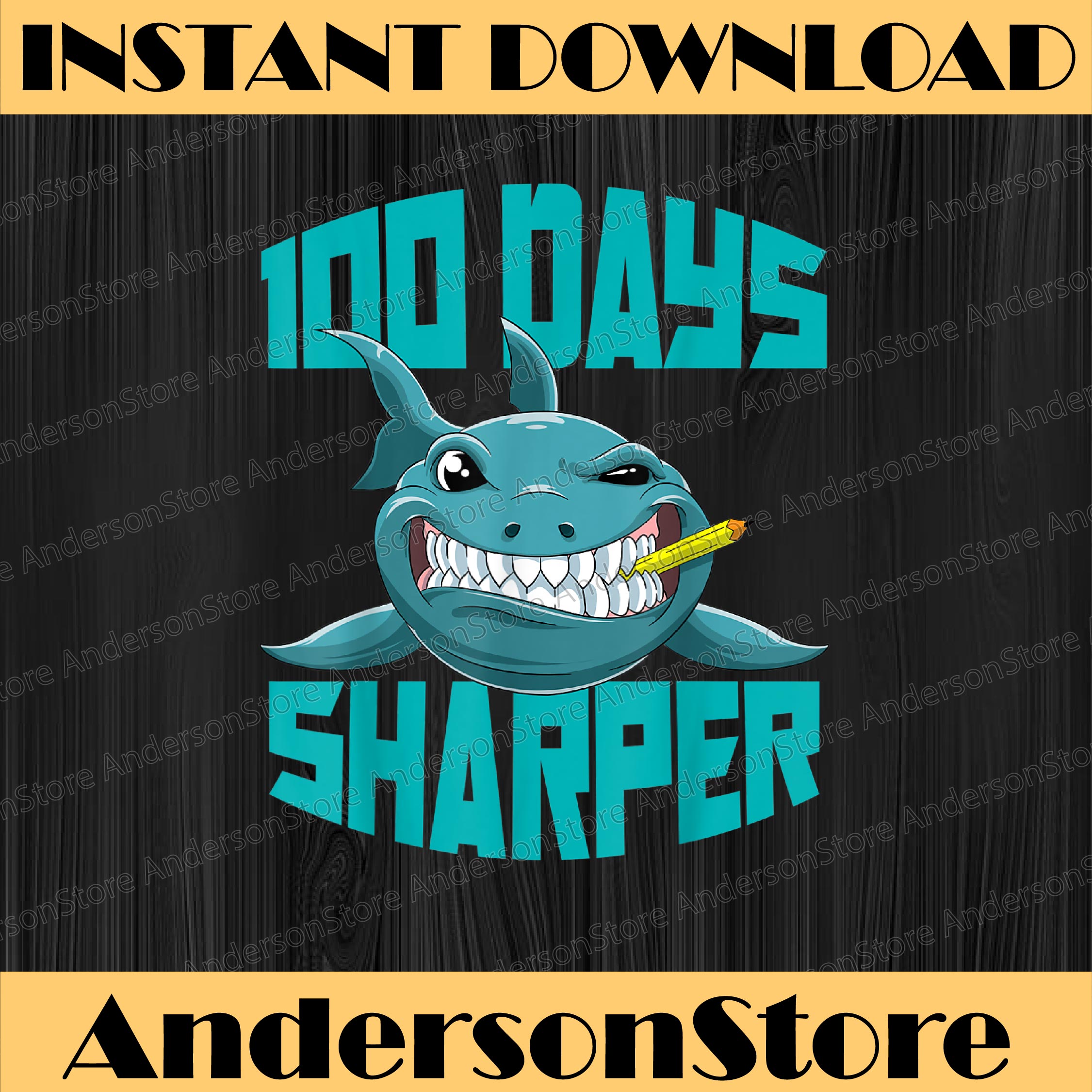 Cool Shark 100 Days Sharper School Boys PNG | Inspire Uplift