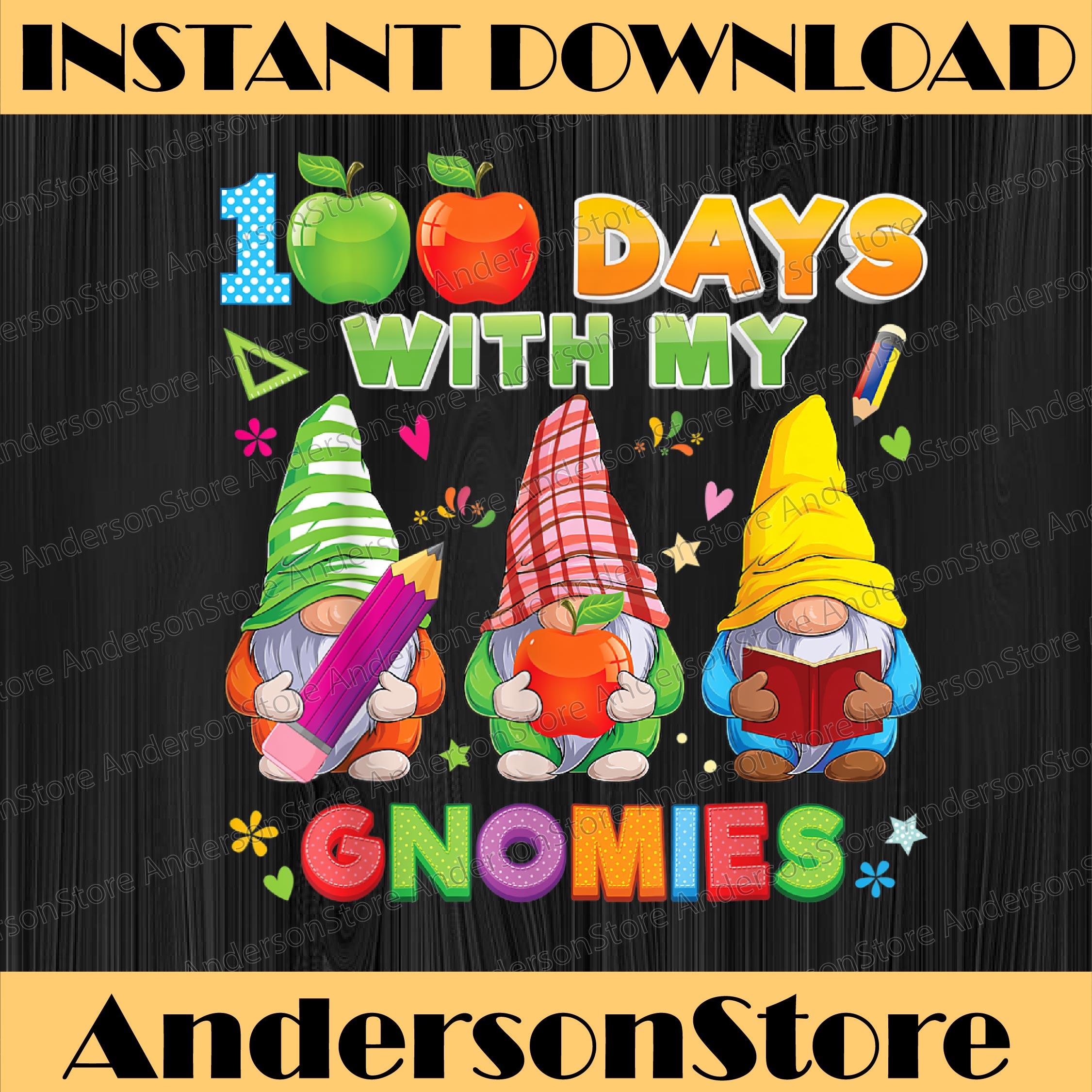 100 Days With My Gnomies Gnome 100th Day Of School Teacher P - Inspire ...