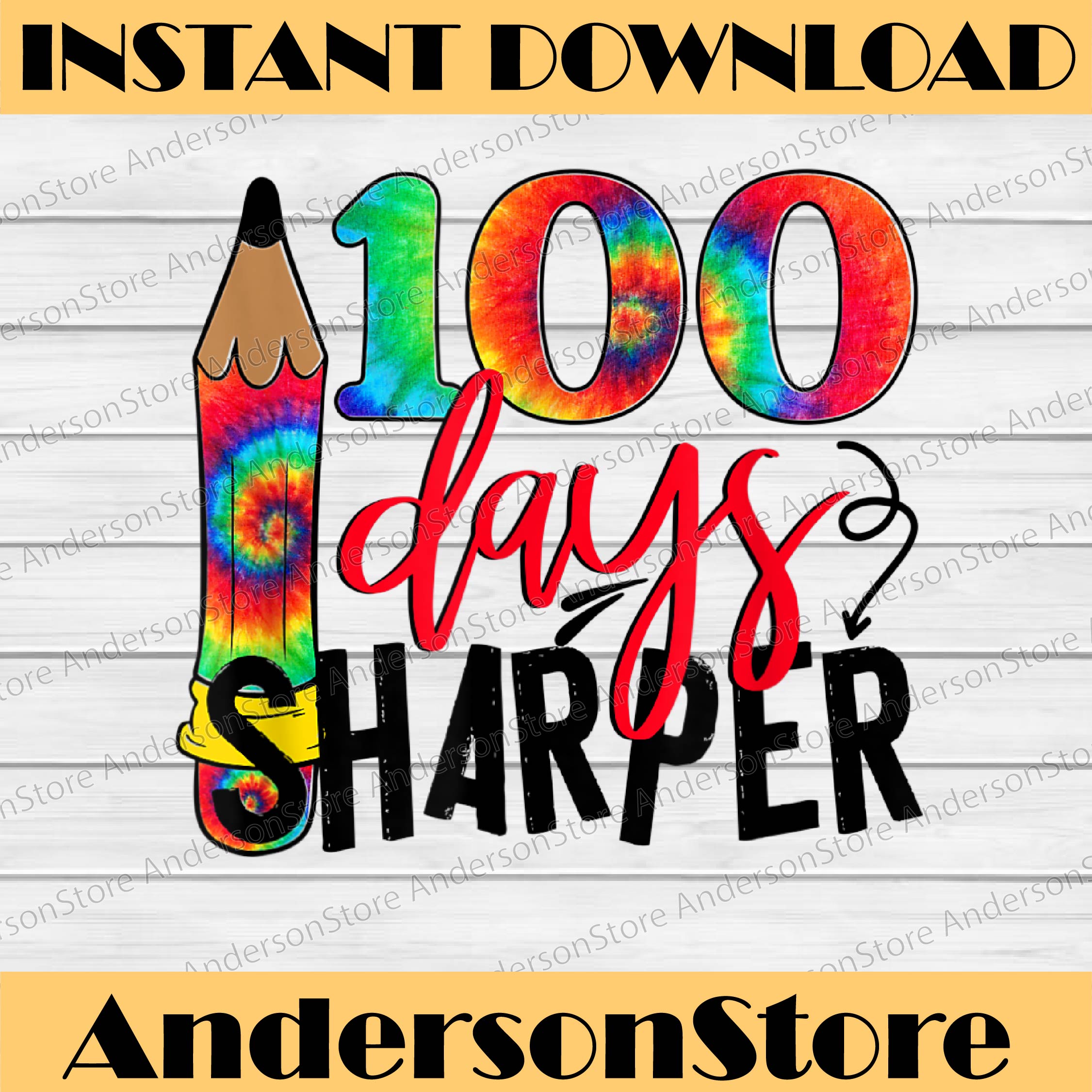 100 Days Sharper 100th Day of School Teacher Kids PNG | Inspire Uplift