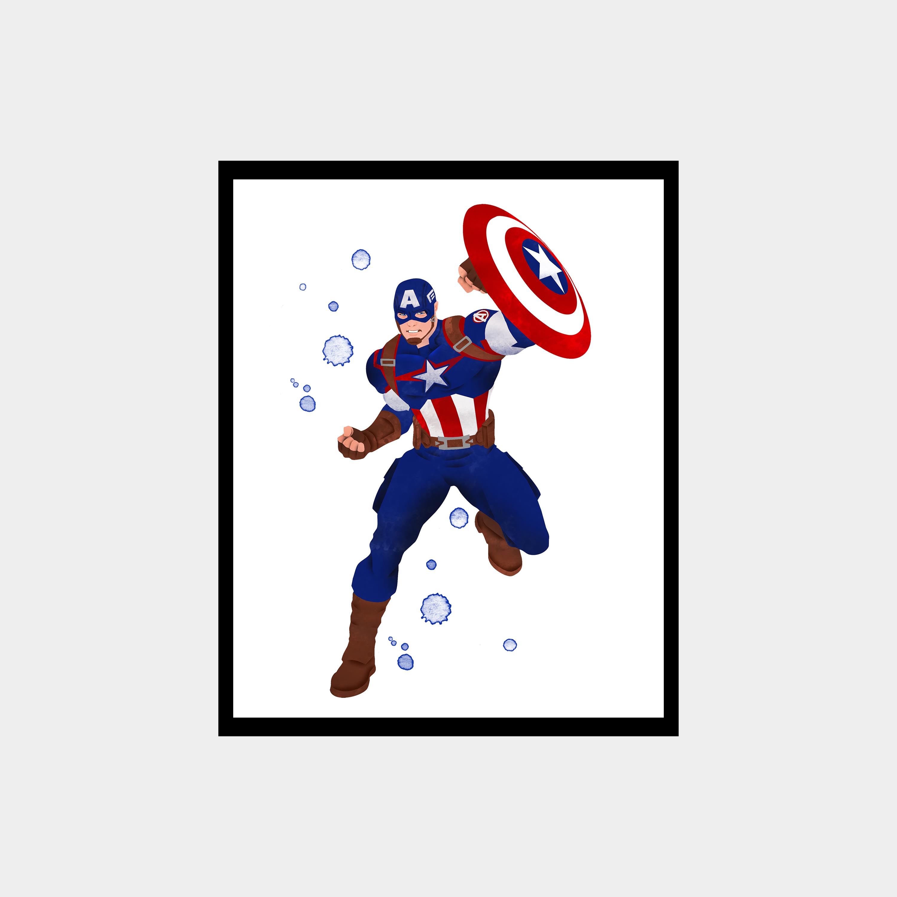 Captain America Marvel Superhero Art Print Digital Files dec | Inspire ...