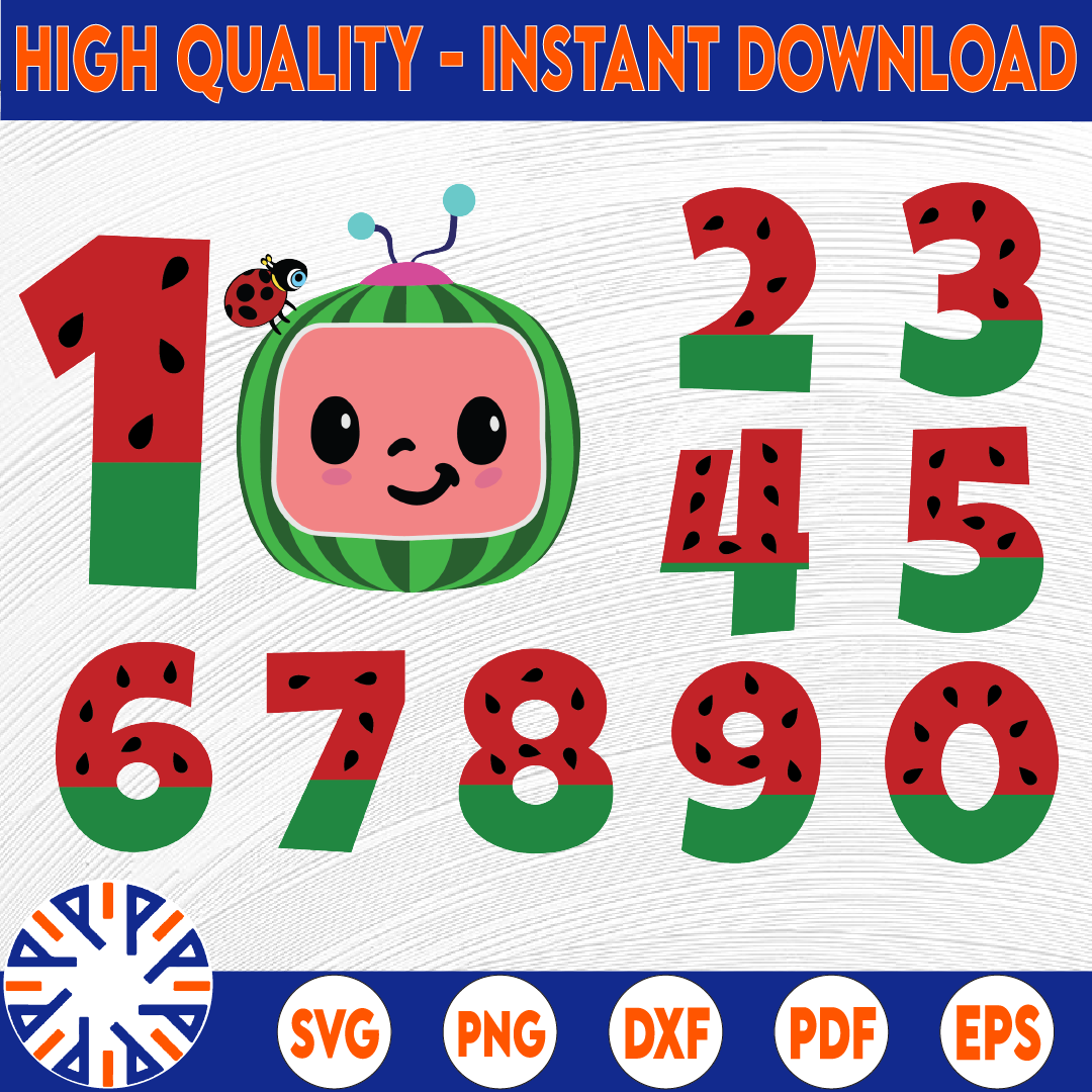 Cocomelon Logo svg/png, Watermelon birthday number svg/png , - Inspire ...
