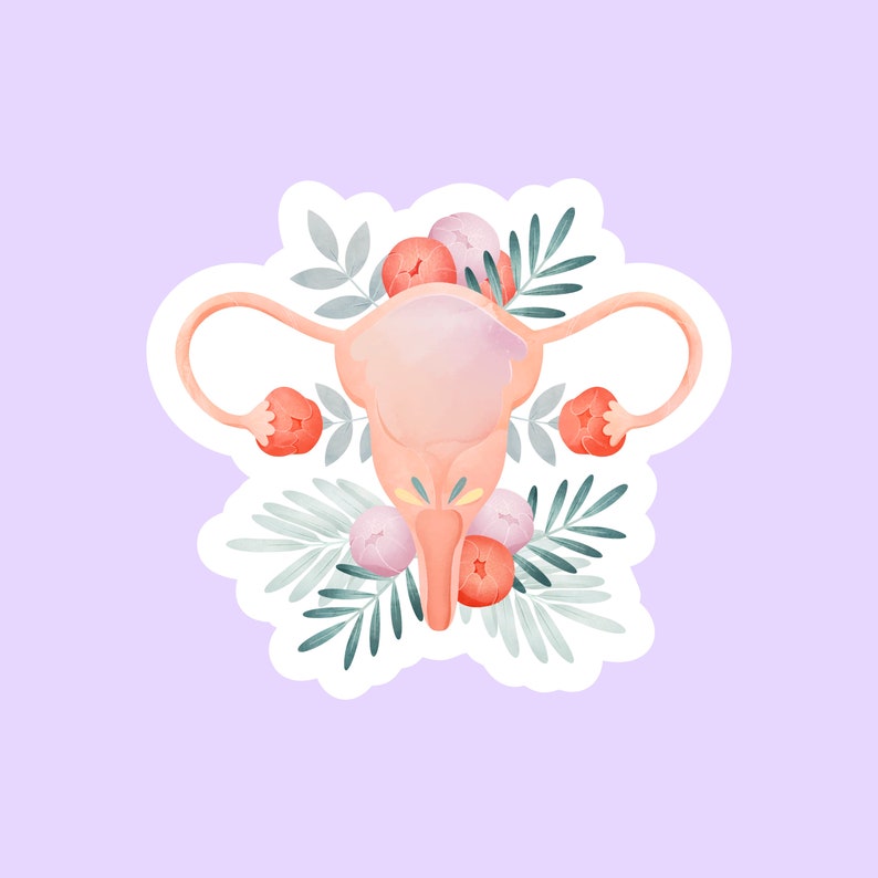 Feminist Flower Uterus Yoni Sticker, Laptop Macbook Stickers - Inspire ...