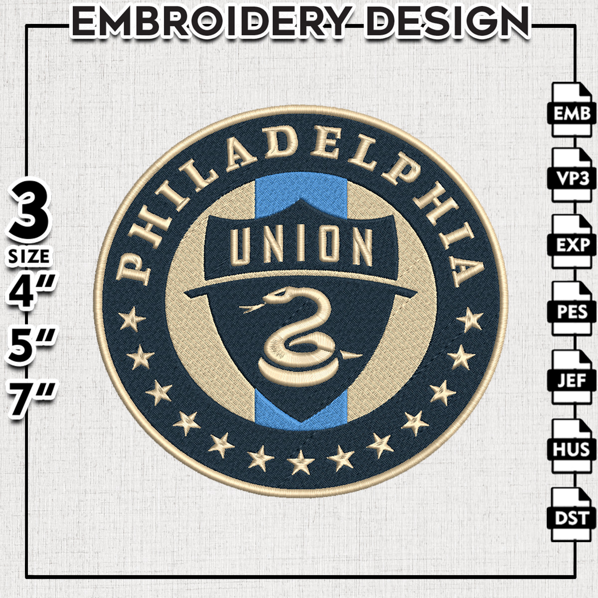 Philadelphia Union Logo Embroidery Designs, MLS Embroidery f - Inspire ...