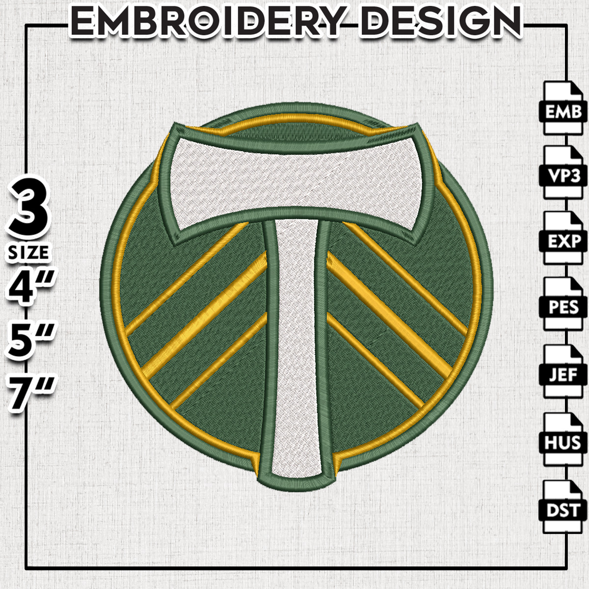 Portland Timbers Logo Embroidery Designs, MLS Embroidery fil - Inspire ...
