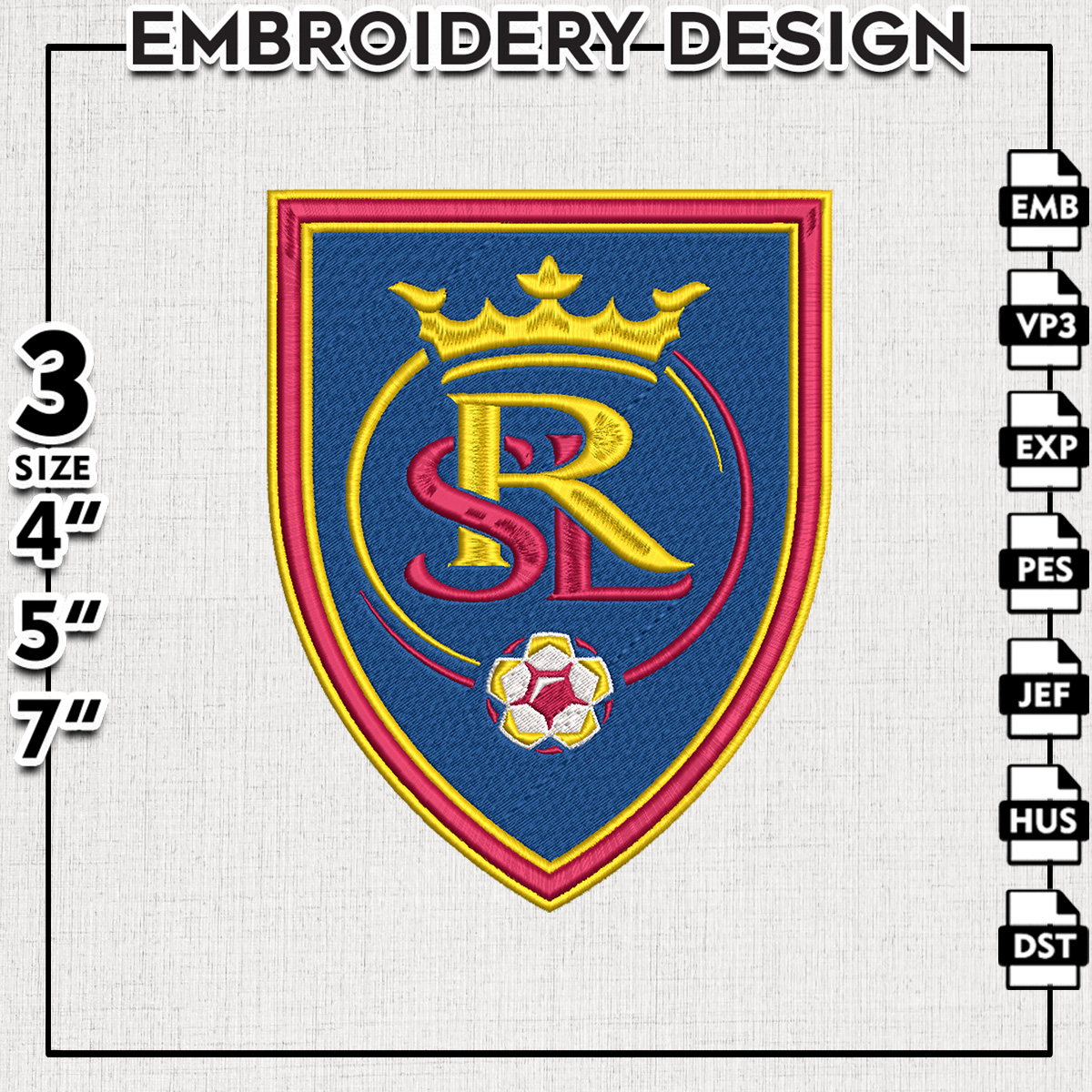 Real Salt Lake Logo Embroidery Designs, MLS Embroidery files | Inspire ...