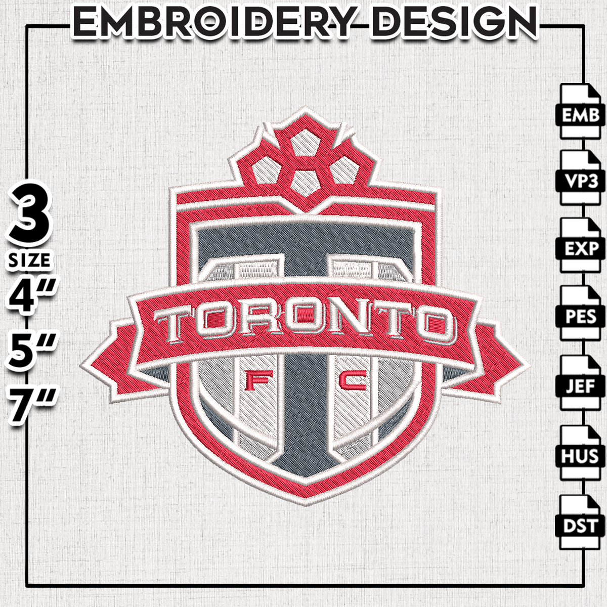 Toronto FC Logo Embroidery Design, MLS Embroidery files, Tor | Inspire ...