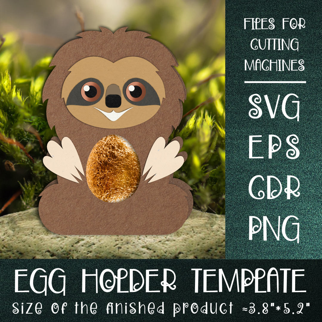 Sloth Chocolate Egg Holder Template SVG | Inspire Uplift
