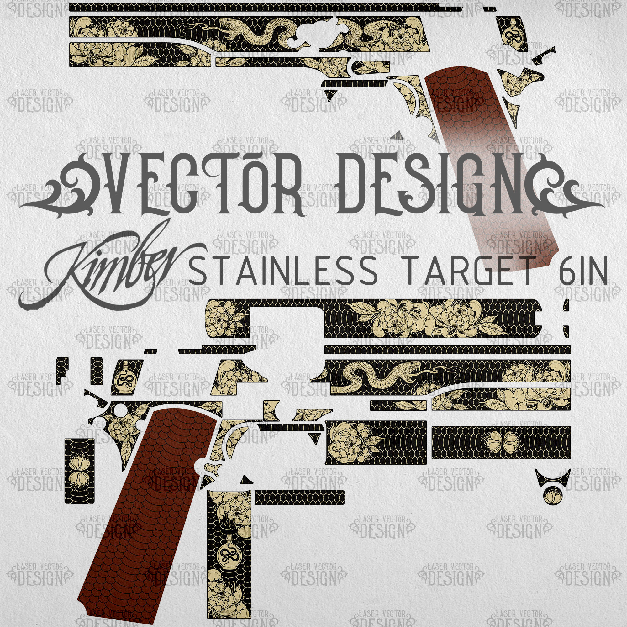 VECTOR DESIGN Kimber stainless target 6in "Snake and flowers | Inspire ...
