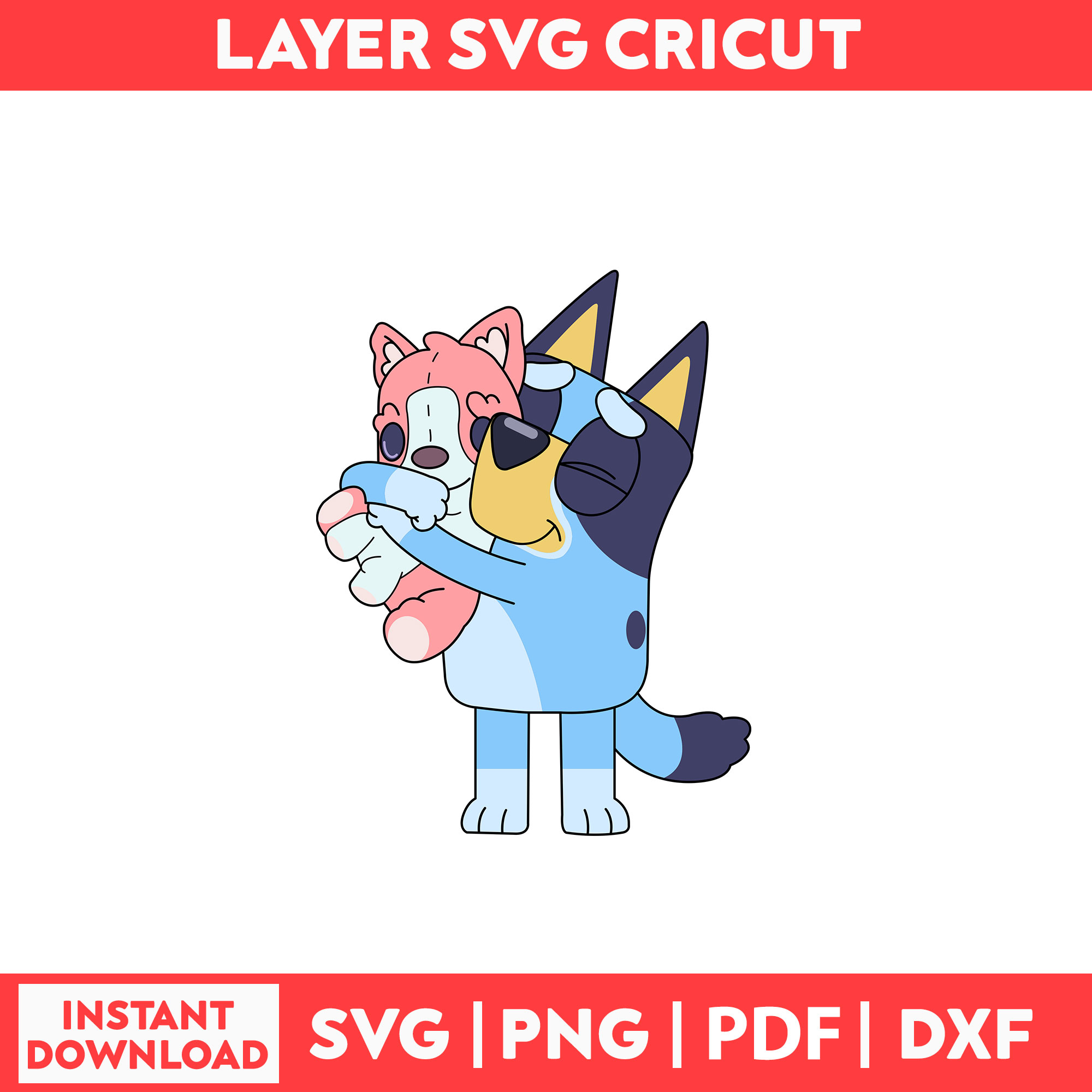 Bluey Girl Pyjamas Svg, Bluey Svg, Bluey Characters Svg, Png - Inspire ...