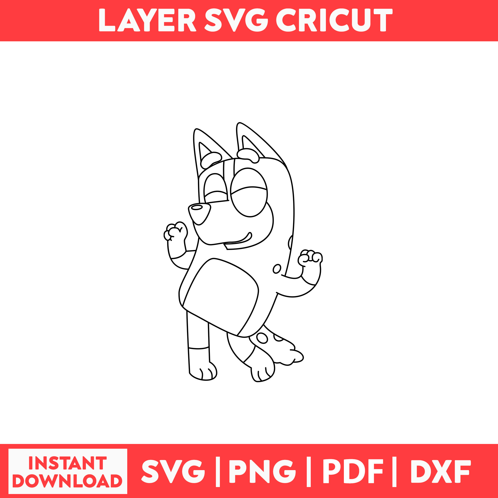 Bluey Colouring Picture Svg, Bluey Svg, Bluey Characters Svg | Inspire ...