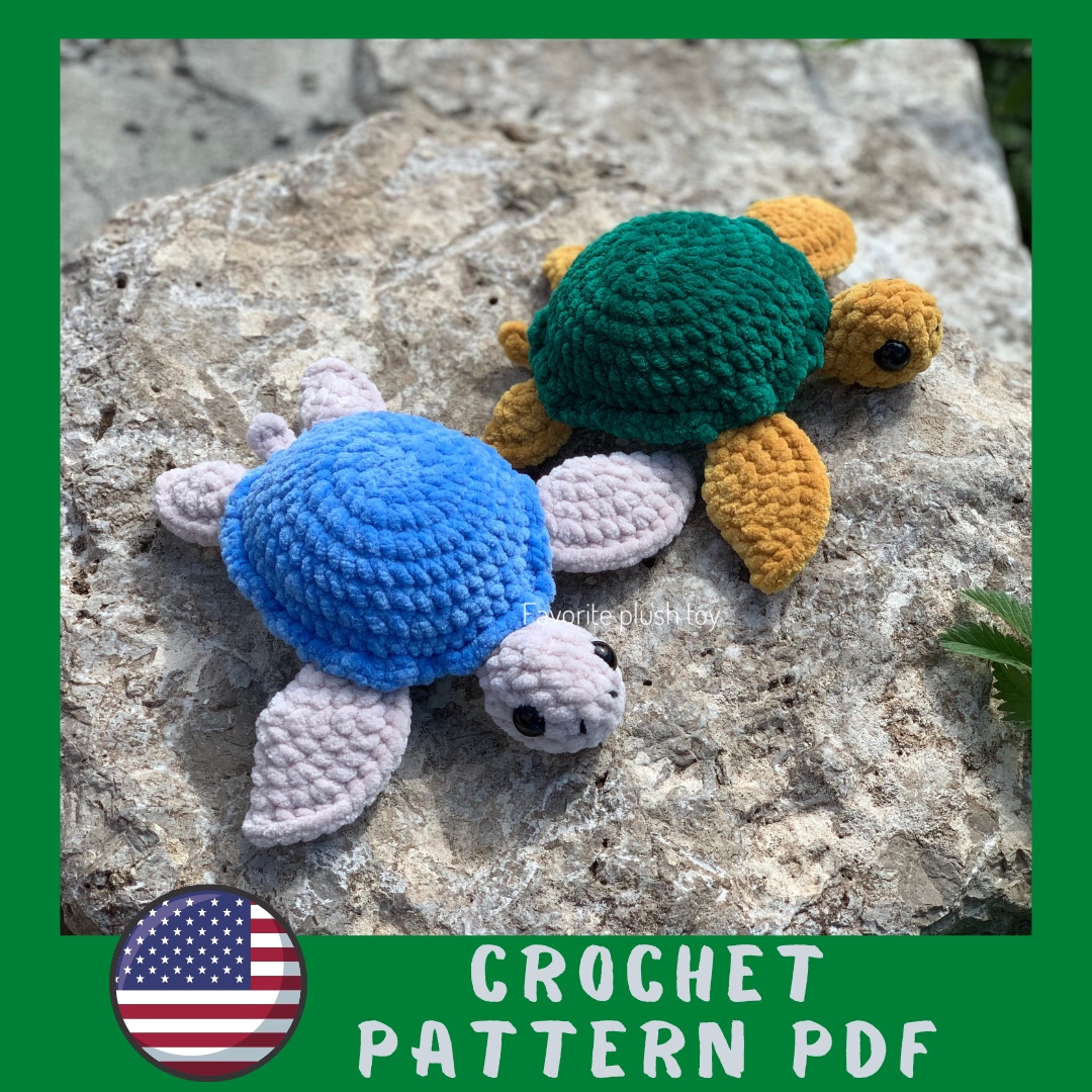 Crochet plush Sea Turtle pattern - amigurumi Digital English | Inspire ...