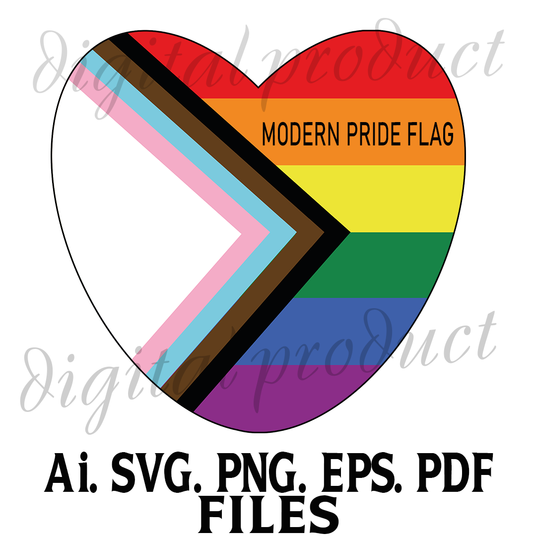 THE MODERN PRIDE FLAG HEART SVG VECTOR GRAPHICS AI.EPS.PNG.S | Inspire ...
