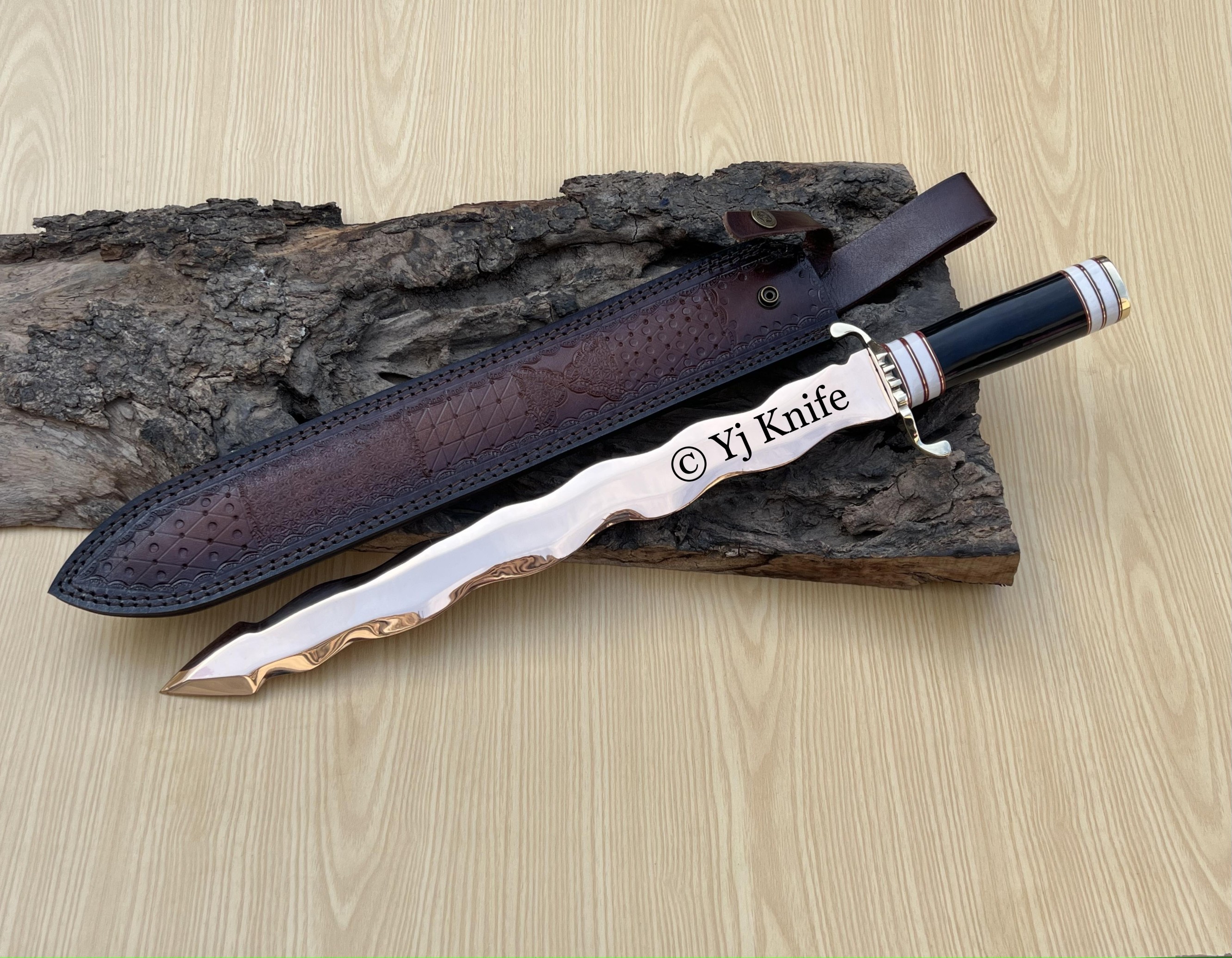 Handmade Damascus Steel Battle Ready Combat Kris Blade Sword | Inspire ...