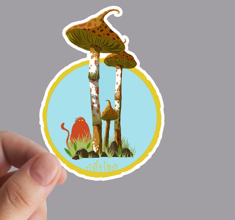 Mushrooms Sticker, Forest, Mushroom, Laptop Stickers, Magic, - Inspire ...