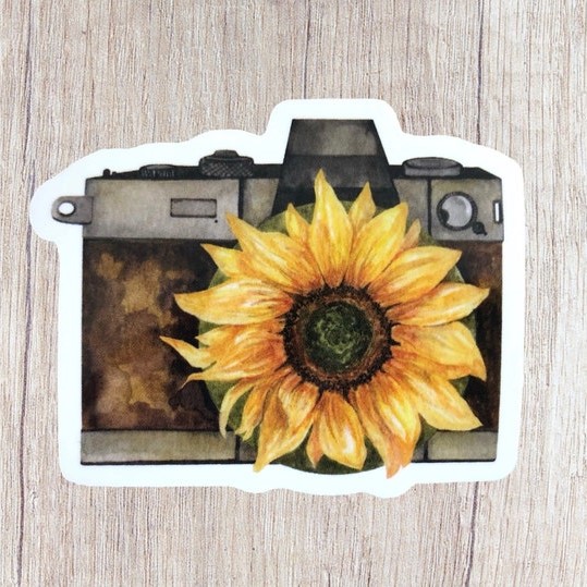 Camera Sunflower Lens Vinyl Sticker- Camera Sticker- Sunflow - Inspire ...
