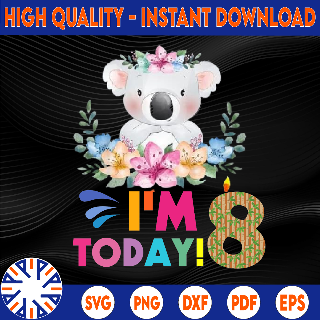 Koala Birthday Png, I'm Today 8 Birthday Koala Png, Birthday | Inspire ...