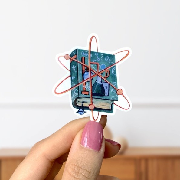 Book Genre Glossy Vinyl Diecut Sticker, Atom Science Fiction - Inspire ...