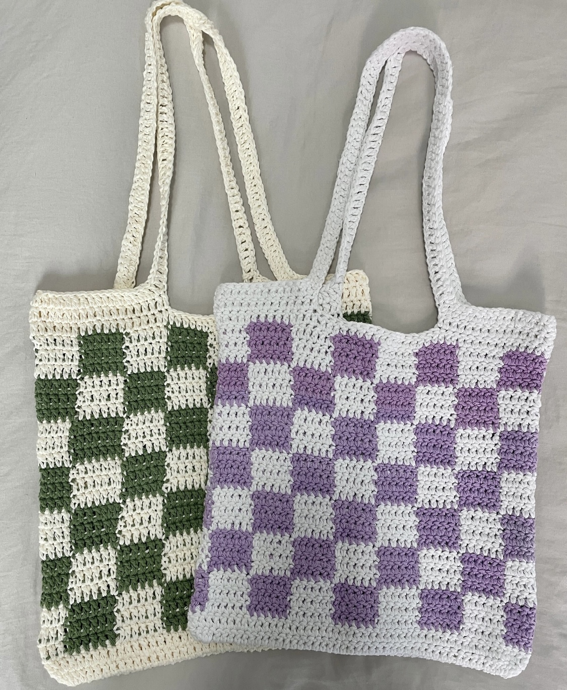 Checkered Crochet Summer Bag, Checkered Bucket Crochet Bag, | Inspire ...