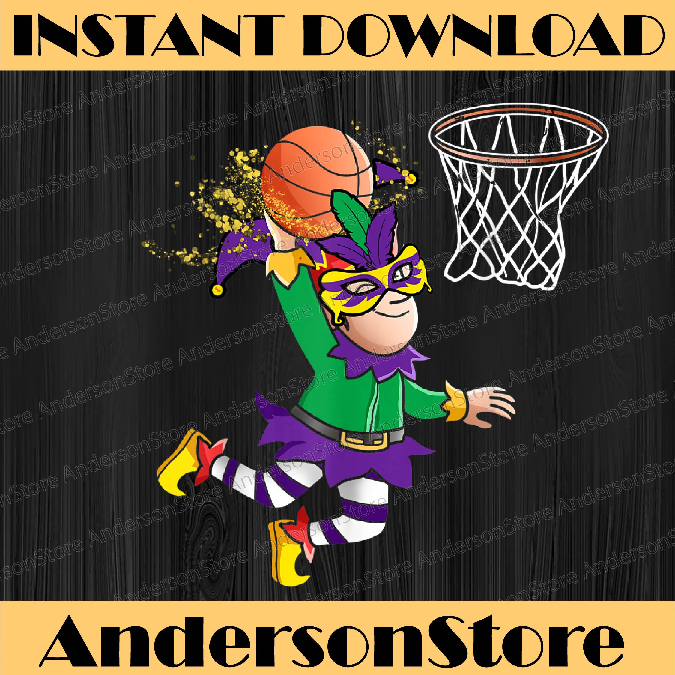 Basketball Player Jester Mardi Gras Carnival Parade Party Ma | Inspire ...