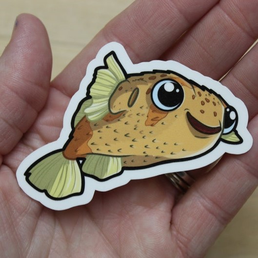 Super adorable Kawaii Pufferfish friend-for laptop, planner, - Inspire ...