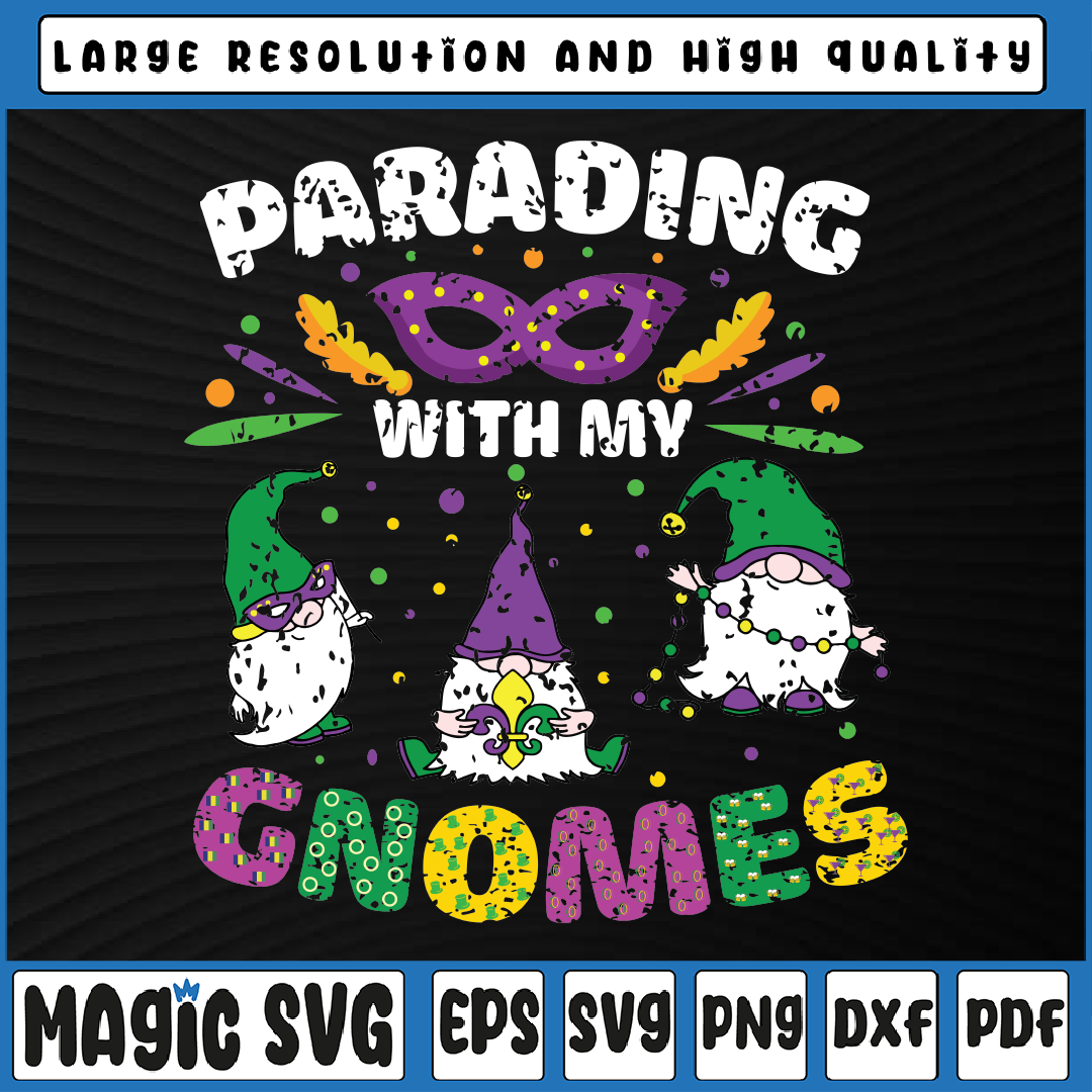 Parading With My Gnomes Png, Mardi Gras PNG, Fat Tuesday Png | Inspire ...