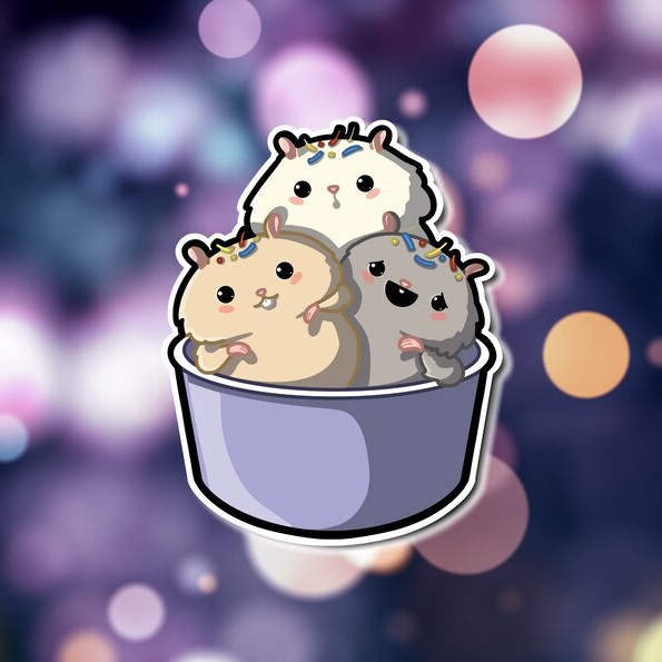 Hamster ice cream scoops! Super adorable Kawaii hamster frie - Inspire ...