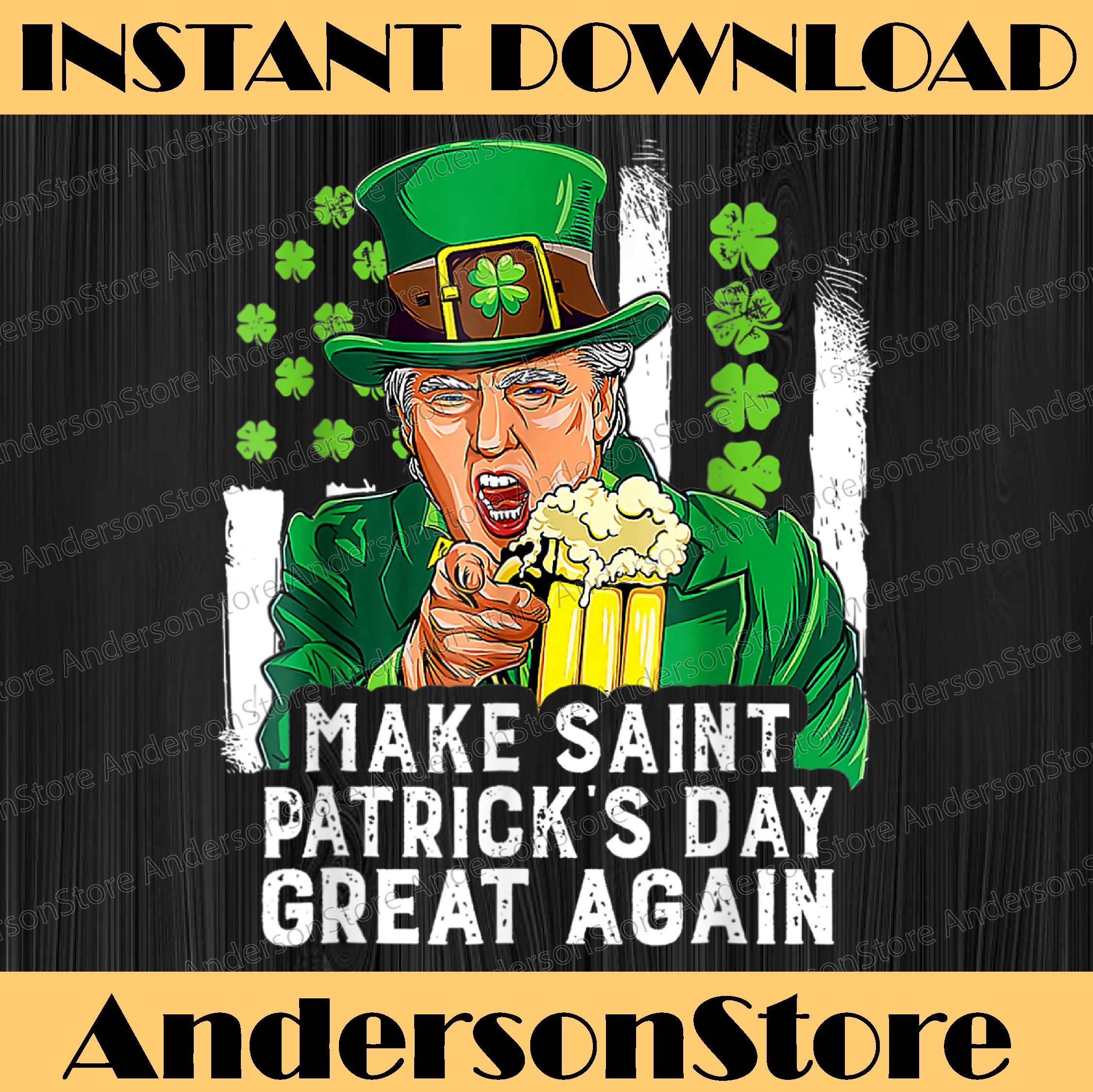 Make Saint St Patrick's Day Great Again Funny Trump PNG Subl - Inspire ...