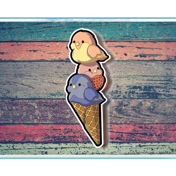 Cute Bird Ice Cream. Super adorable Kawaii bird friend-for l | Inspire ...