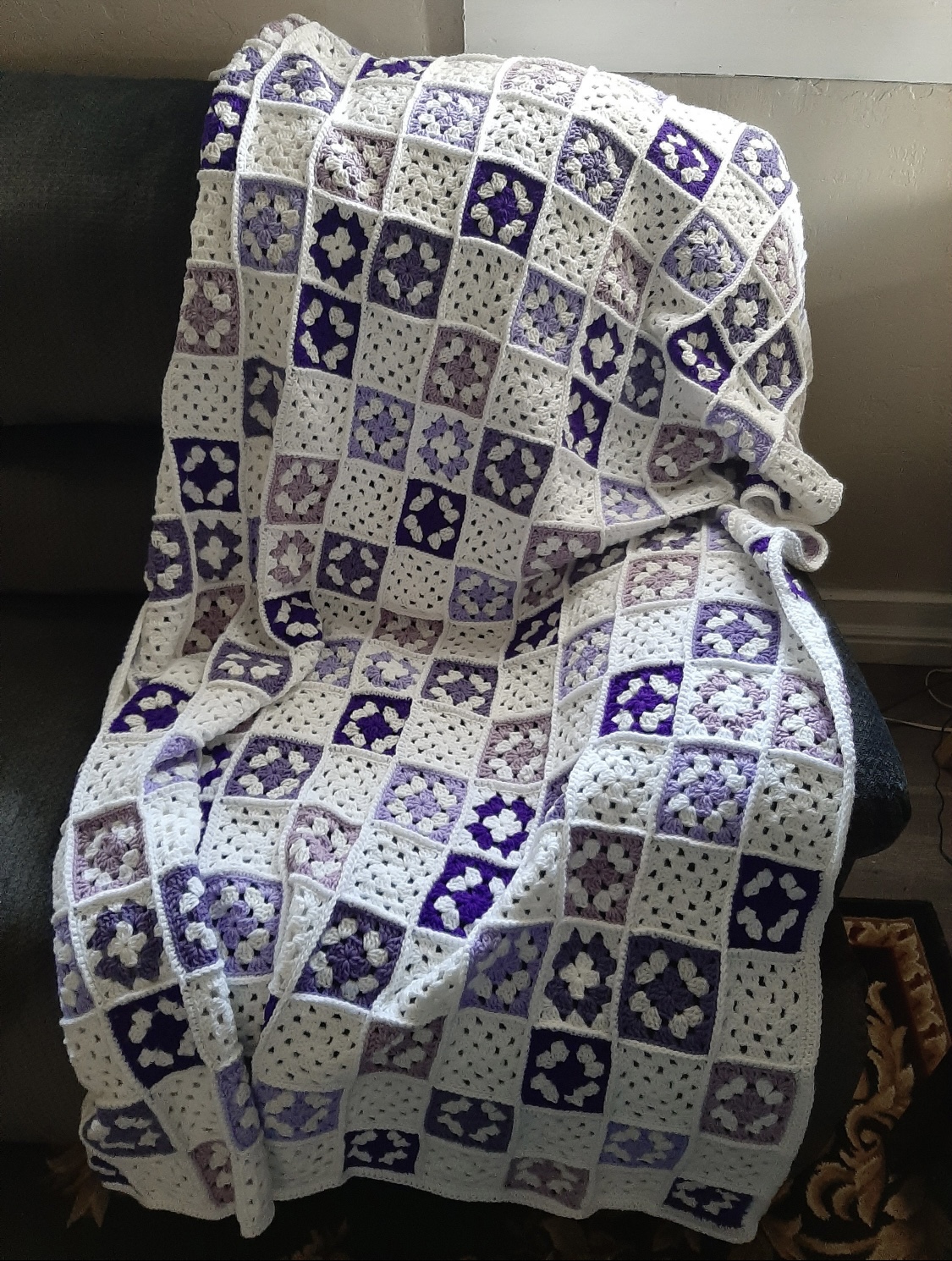 Granny Square Crochet Blanket, Daisy Crochet Blanket | Inspire Uplift