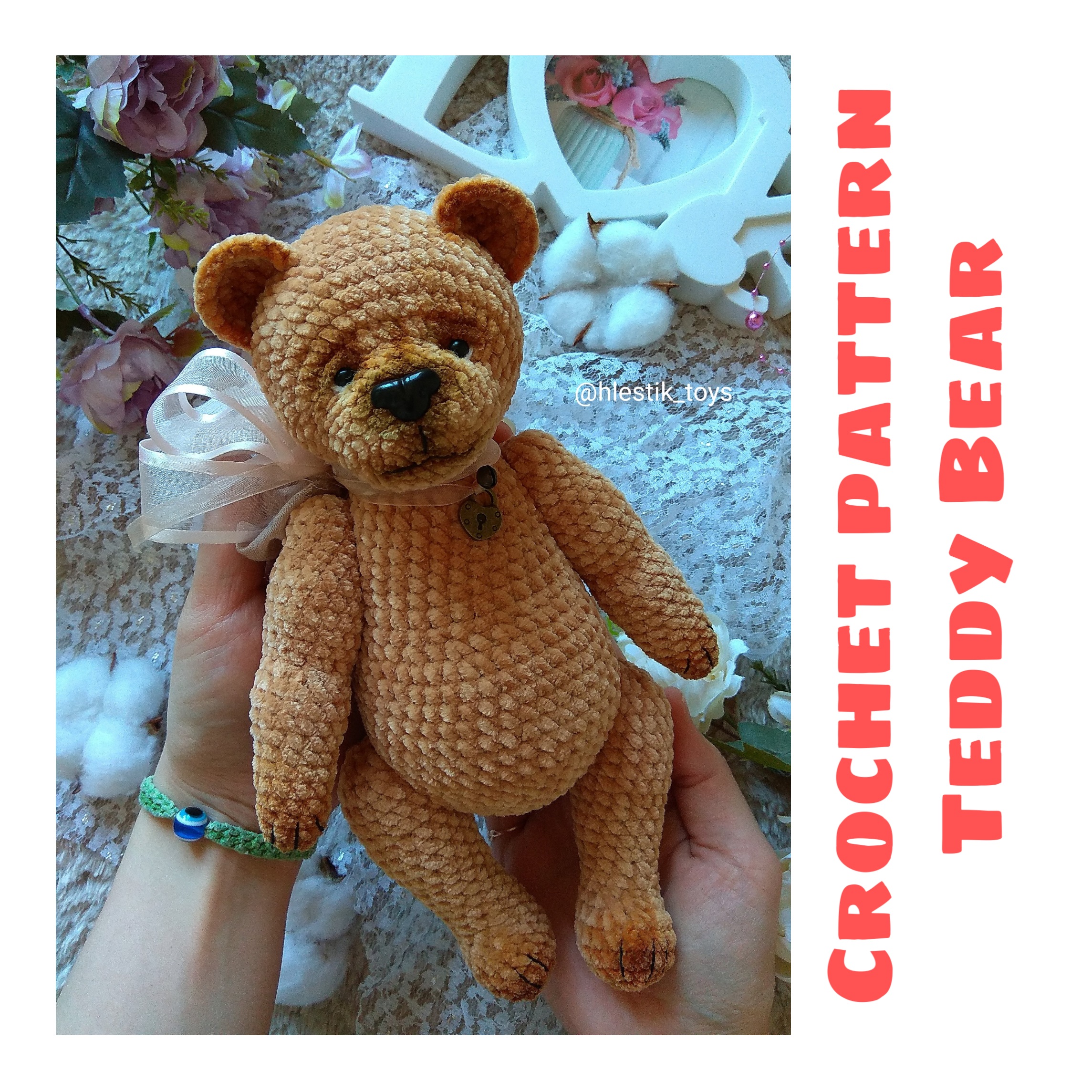 Crochet teddy bear pattern, amigurumi teddy bear, cute bear | Inspire ...