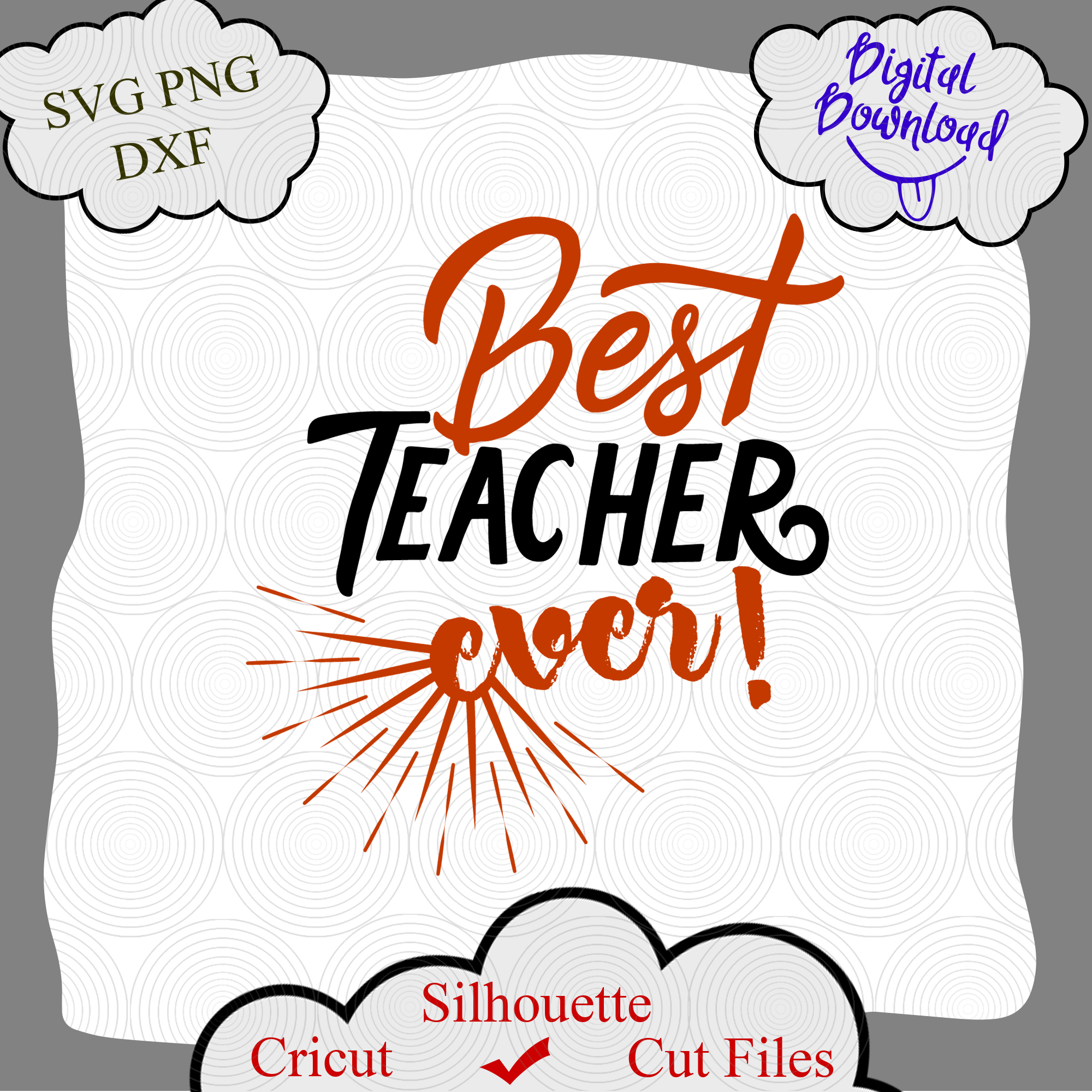 Best Teacher Ever svg, Teacher svg, Teacher Appreciation svg | Inspire ...