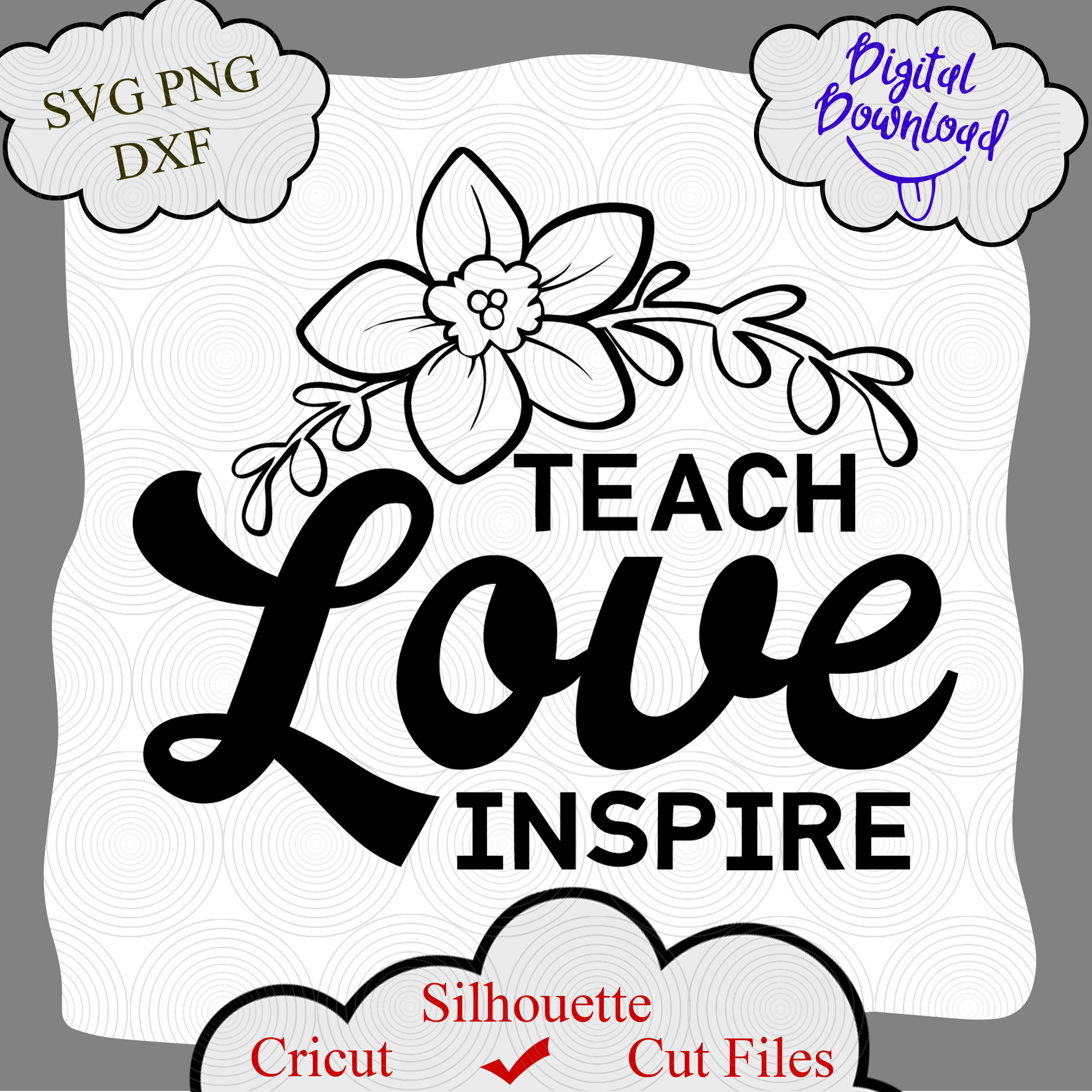 Teach Love Inspire svg, Teacher svg, Teacher Appreciation sv | Inspire ...