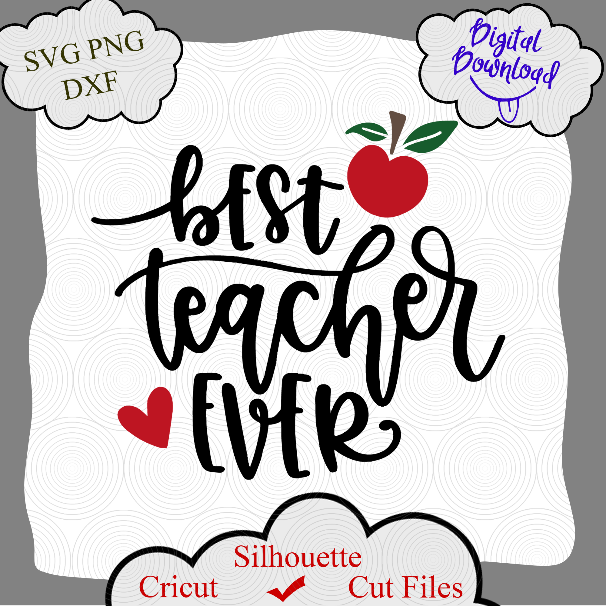 Best Teacher Ever svg, Teacher svg, Teacher Appreciation svg | Inspire ...