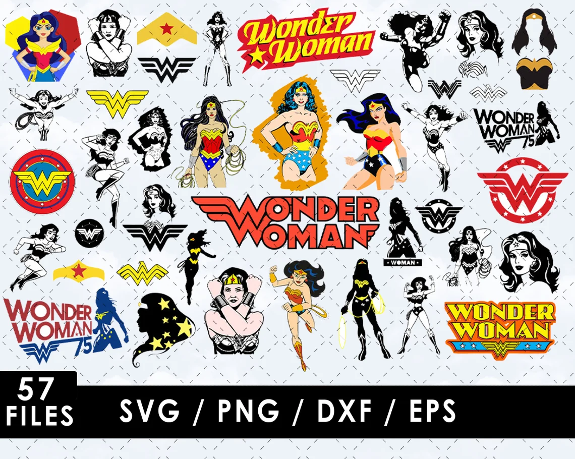 Wonder Woman SVG Cut Files, Layered Svg Files, Cricut Files | Inspire ...