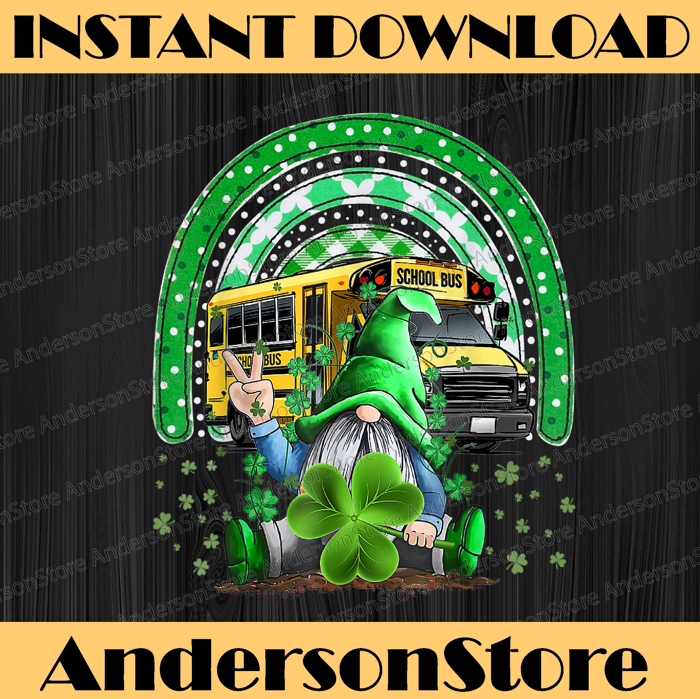 Lucky Shamrock The Bus Driver Gnome Funny St Patrick's Day P | Inspire ...