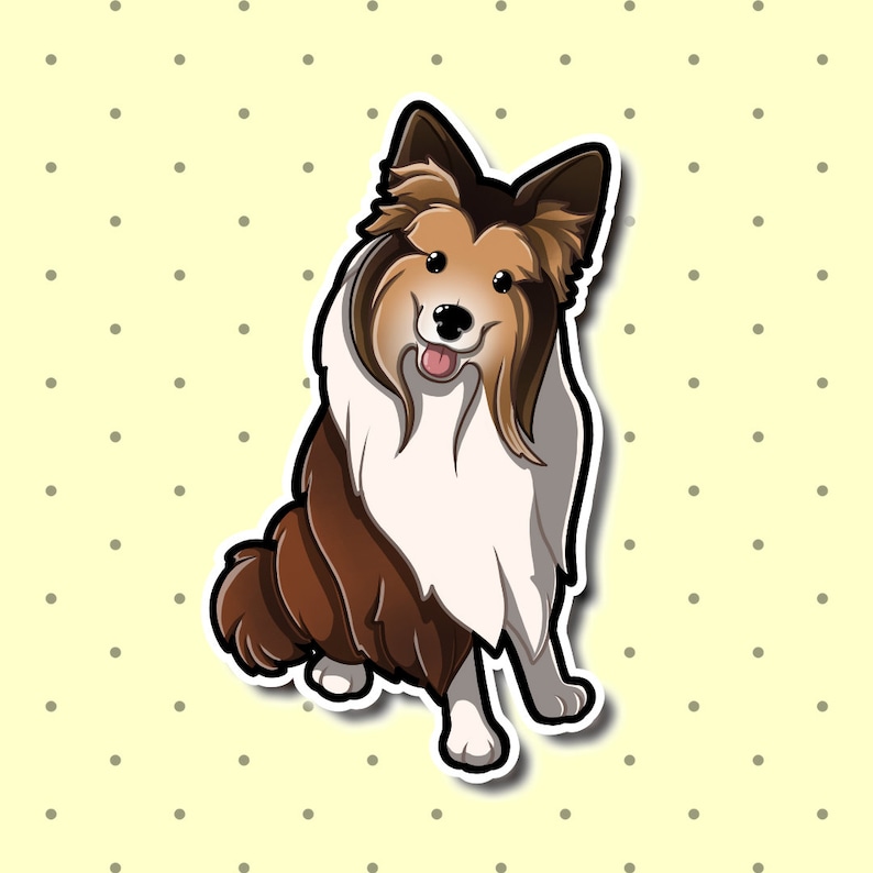 Super Kawaii Rough Collie sticker! Adorable herding doggie-f - Inspire ...