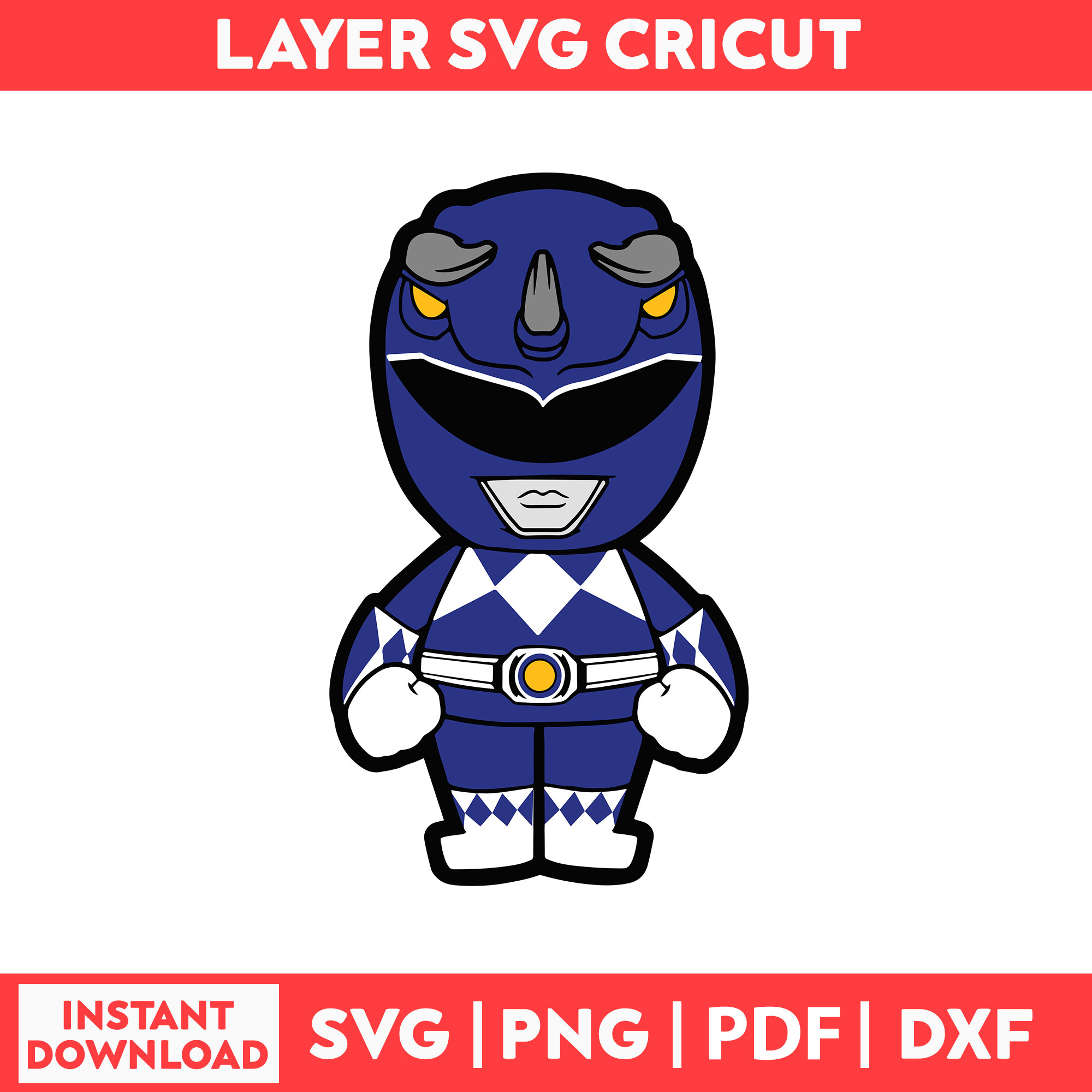 Chibi Tricerara Ranger Power Rangers Svg, Power Rangers Chib | Inspire ...