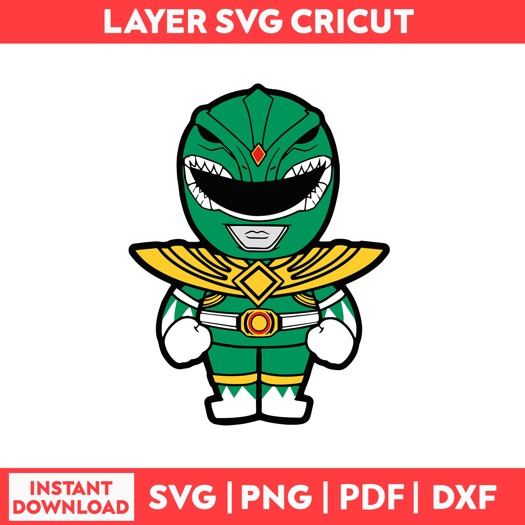 Green Chibi Ranger Power Rangers Svg, Power Rangers Chibi Sv | Inspire ...
