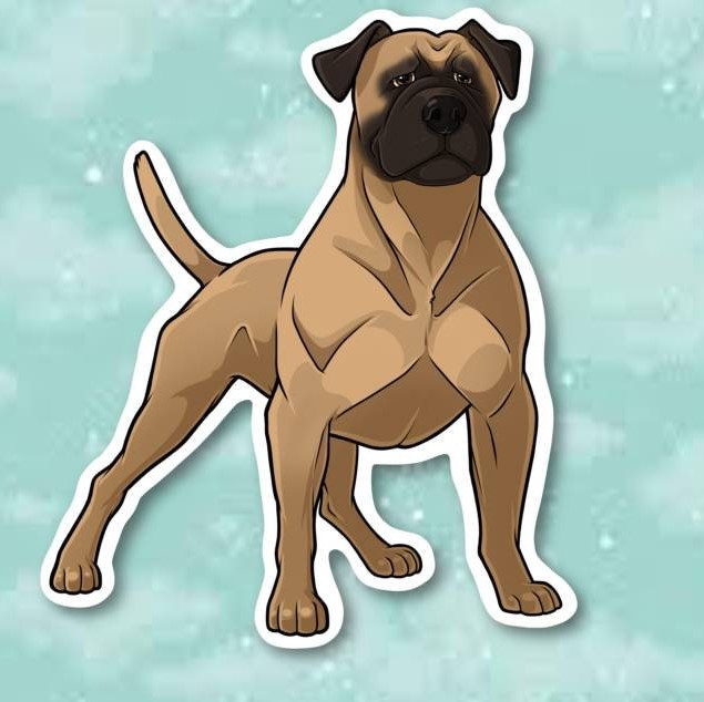 Bull Mastiff Kawaii Sticker! Super adorable Kawaii dog frien - Inspire ...