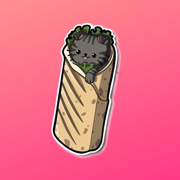 Cat burrito. Purrito. Super adorable Kawaii kitty friend-for - Inspire ...