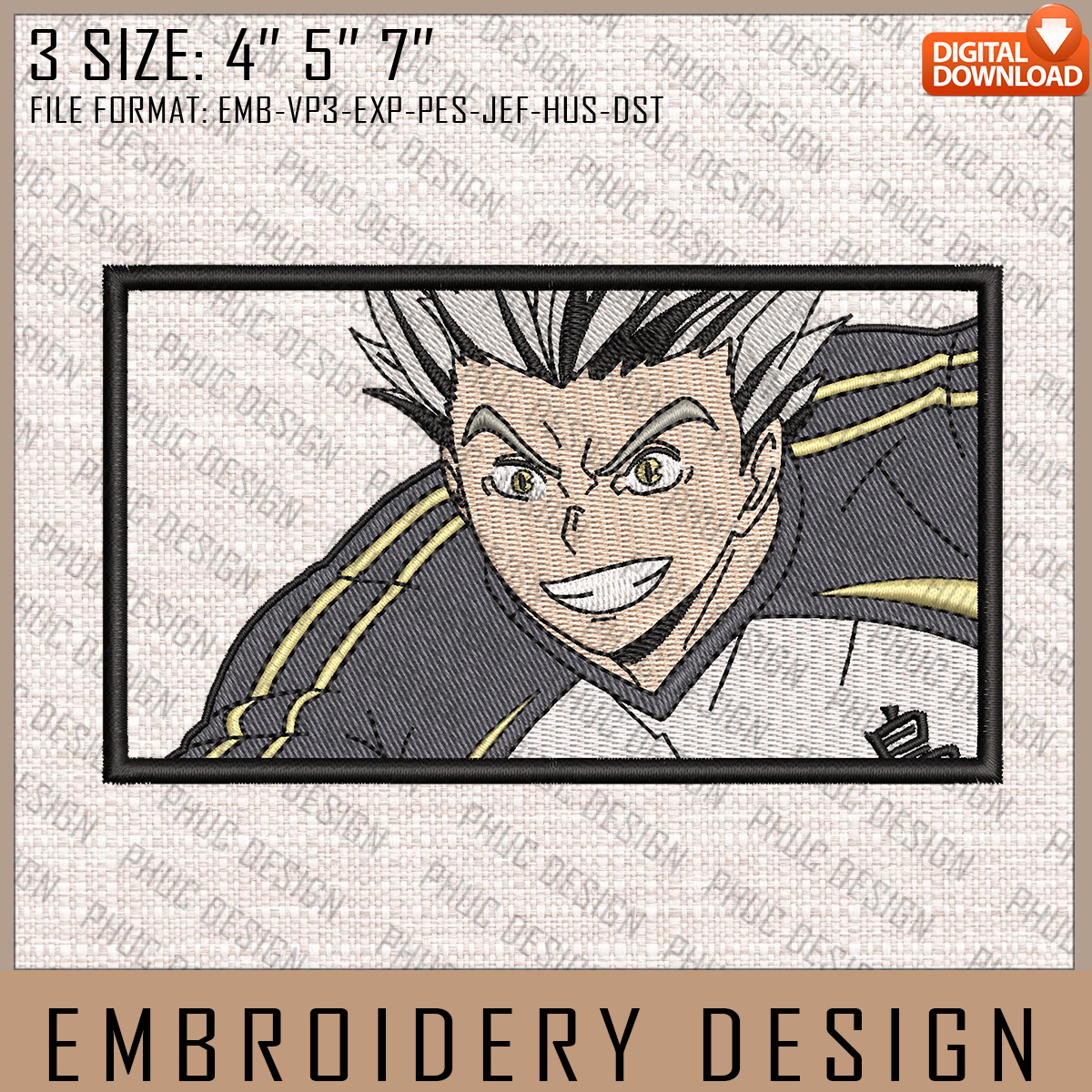 Bokuto Embroidery Files, Haikyuu, Anime Inspired Embroidery - Inspire ...