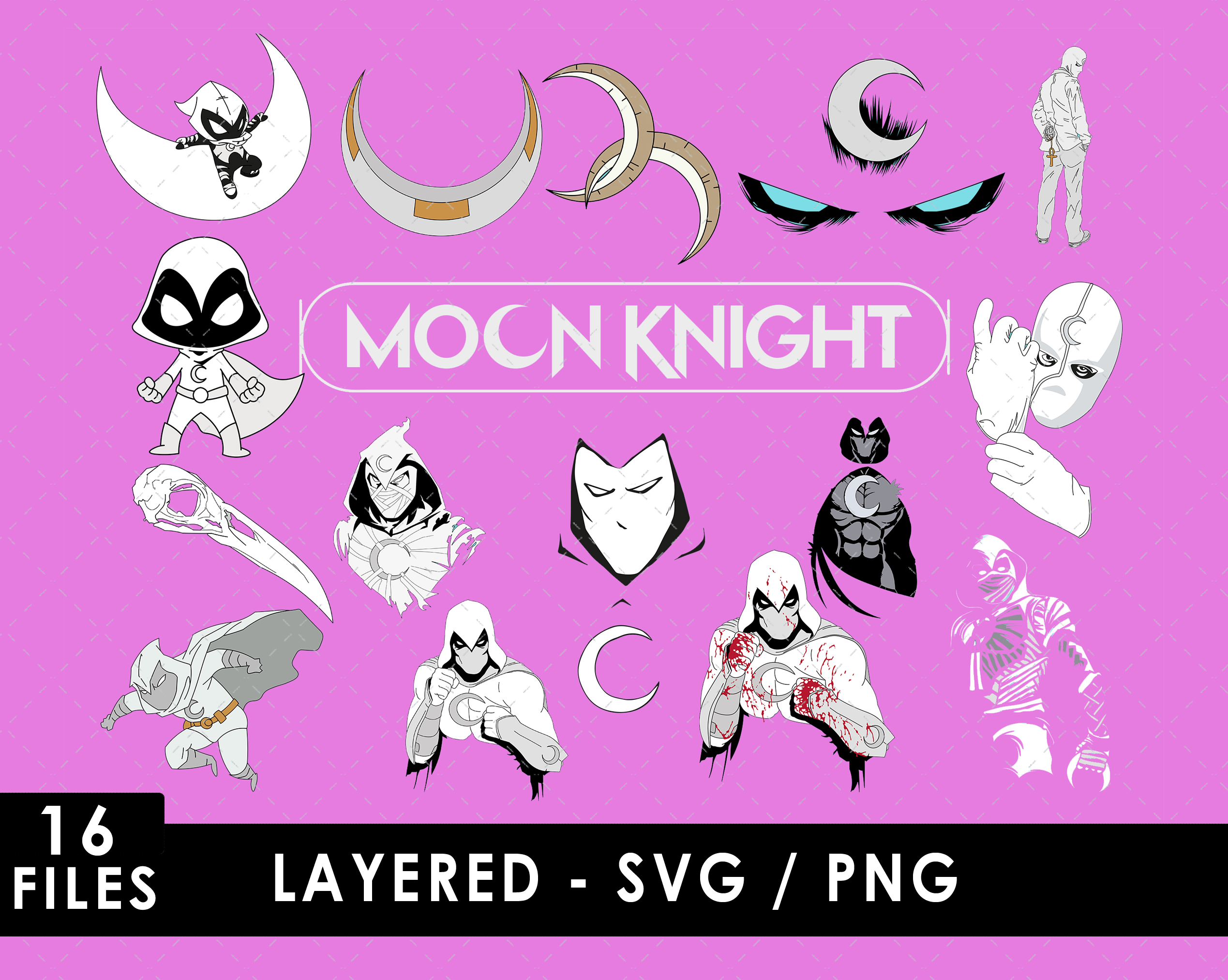 Moon Knight Svg Files, Moon Knight Png Files, Vector Png Ima | Inspire ...